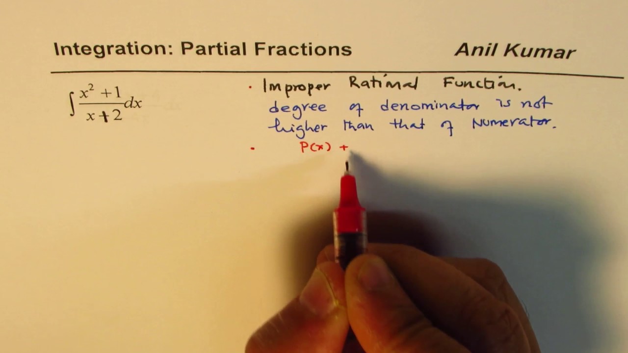 Integrate Improper Rational Function by First Division