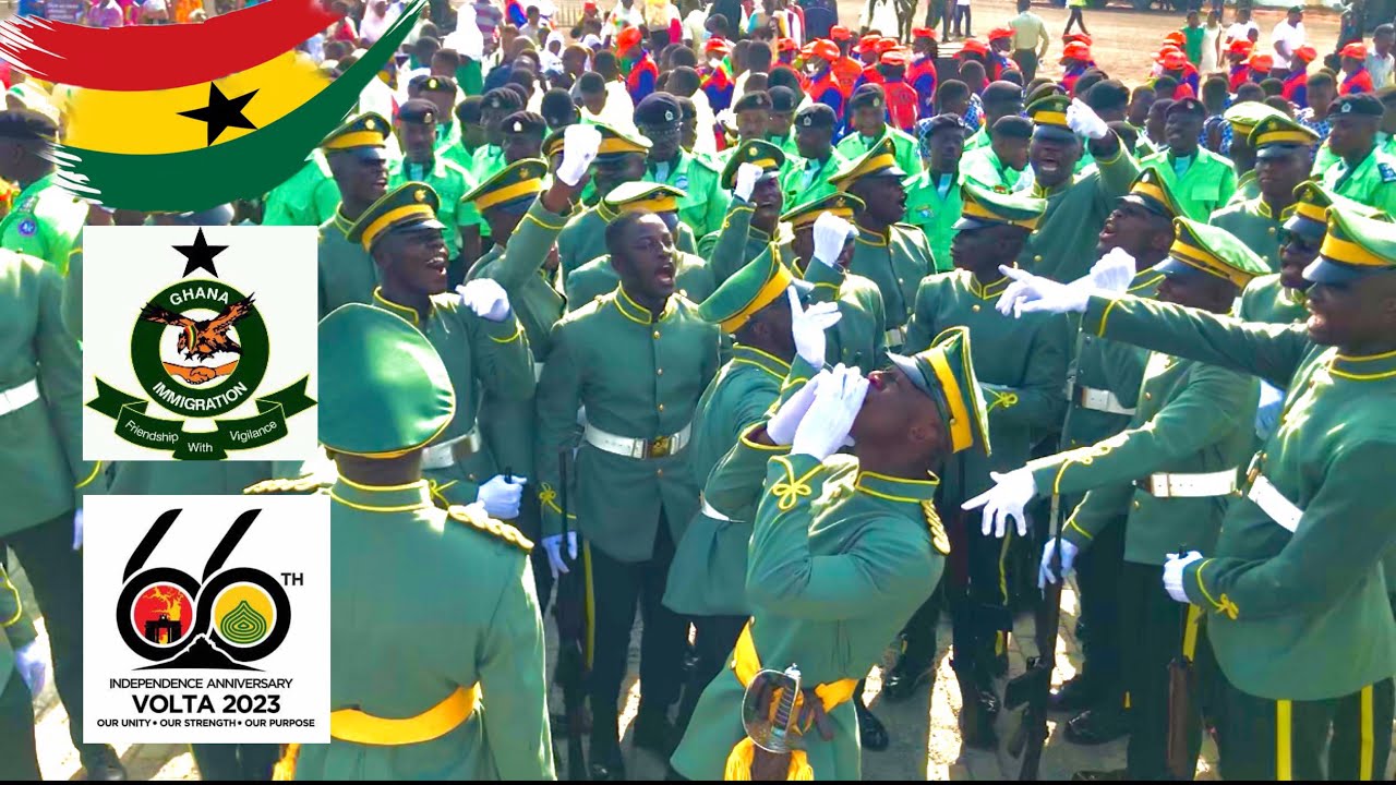 Immigration Service singing morale on Independence Day.