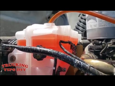 How to remove and replace Freightliner Cascadia coolant reservoir tank (Step by step)