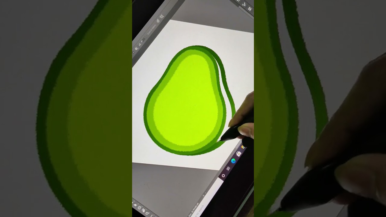 YOU CAN DRAW this Cute Avocado easy #digitalart #shorts #youtubeshorts