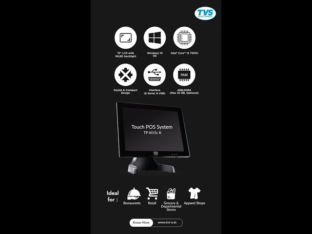 TOUCH POS SYSTEMS - TVS TP-4103 TOUCH POS TERMINAL Distributor / Channel Partner from Mumbai