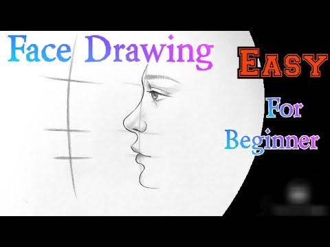 How to draw a side face EASY TUTORIAL for beginners with pencil Face drawing Basics step by step