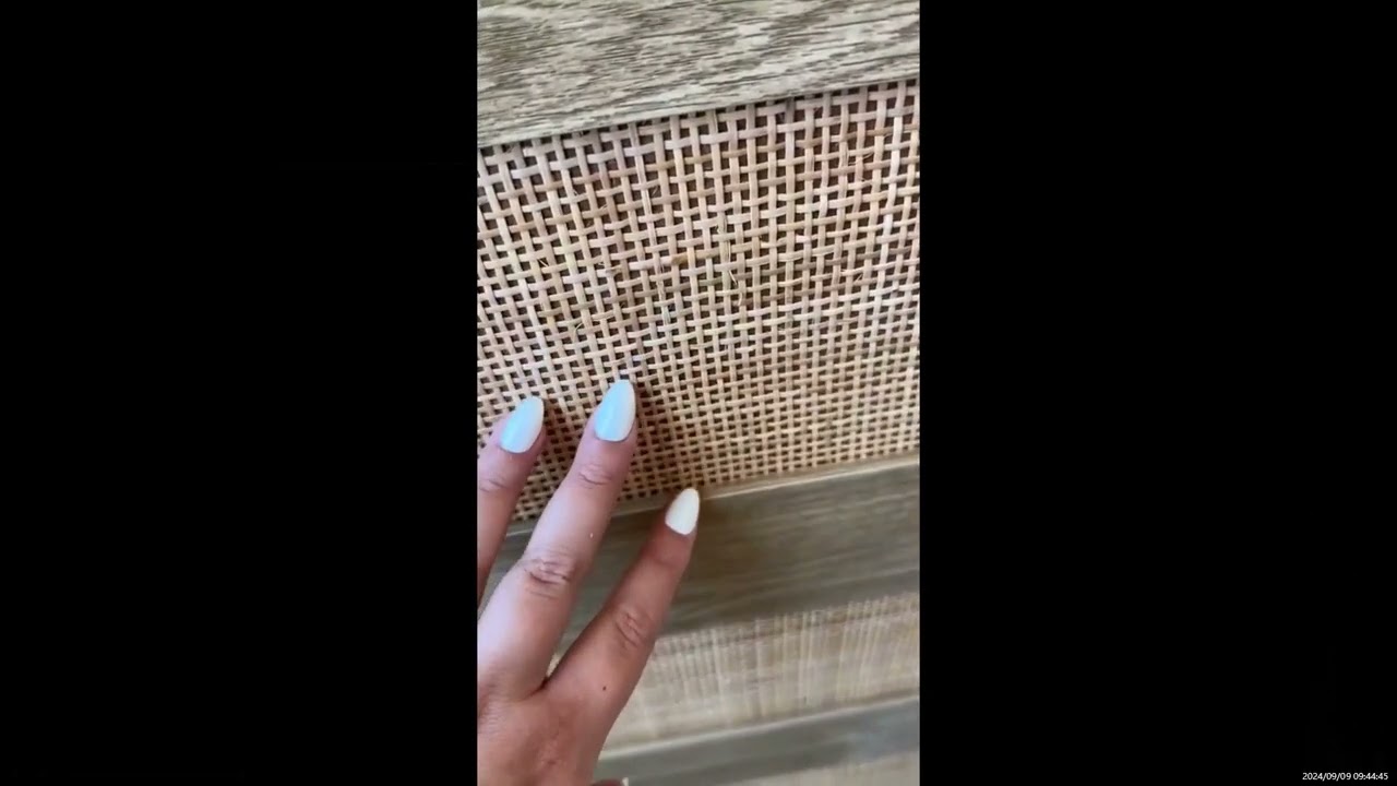 Elegant Rattan Dresser | 3 Drawers Dresser  | Mid Century Modern Dresser Wooden Cane Dressers