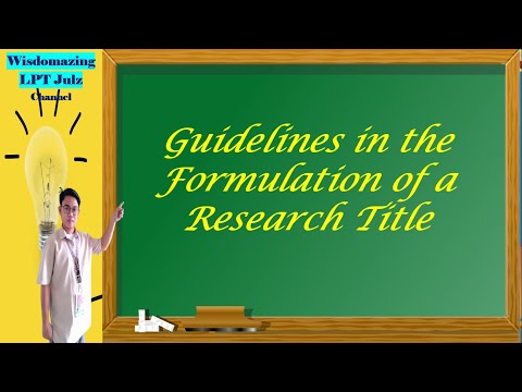 Guidelines in Writing a Research Title/Sample Timely Titles for Action Research and Other Researches
