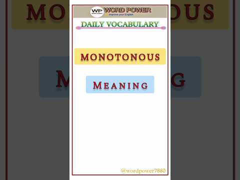 monotonous meaning #shorts #english #vocabulary #englishlearning #englishvocabulary #ytshorts #yt