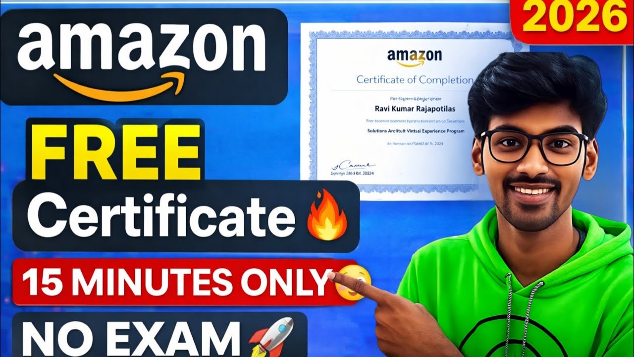Amazon Free Virtual Internship 2026 🔥 Get Certificate in 15 Minutes | No Exam, 100% Free