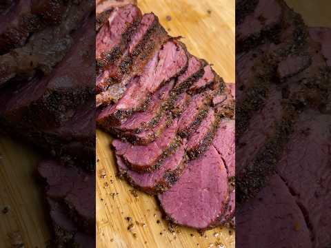 Homemade pastrami made from corn beef brisket
