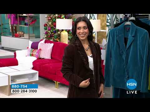 C Wonder by Christian Siriano Casual Velvet Ruffle Blazer