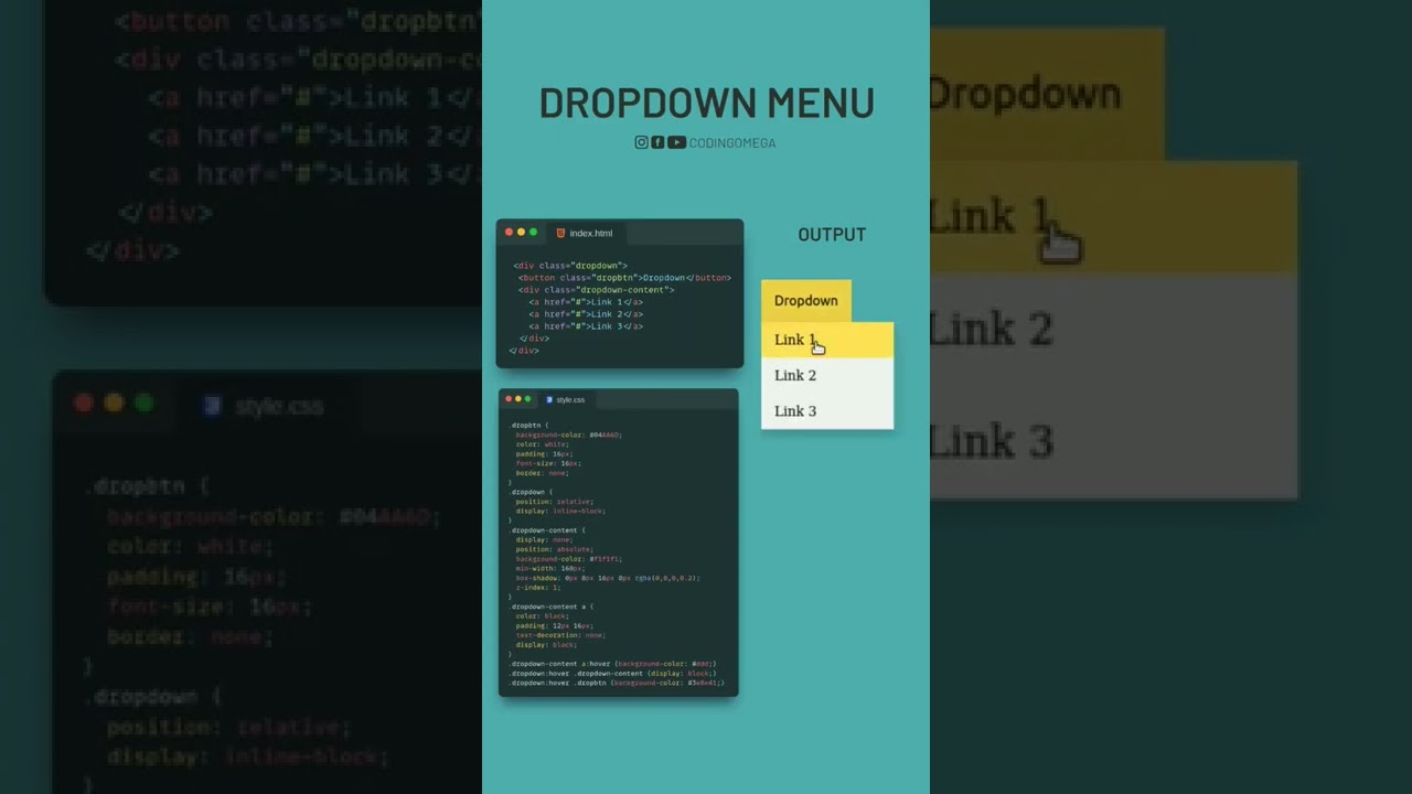 Simple Drop-down Menu Using HTML and CSS