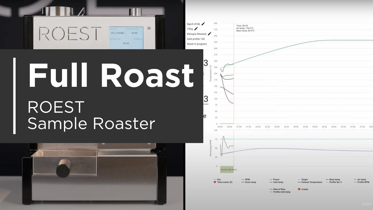 Full roast with live view on ROEST sample roaster