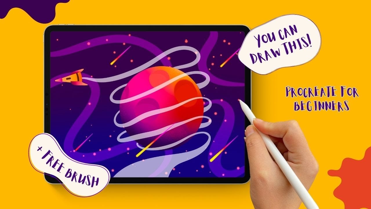 You Can Draw This in Procreate | Space Art on iPad | Procreate Tutorial for Beginner | Free Brush