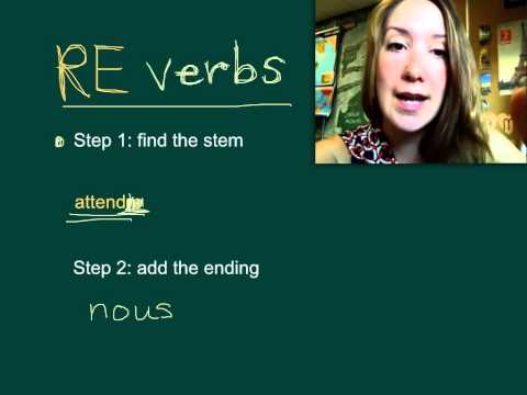 Regular RE verbs in the present tense