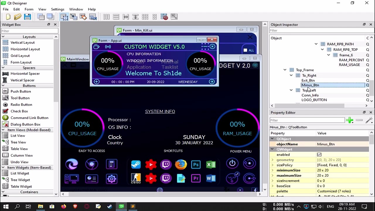 PyQt5 App - Multiple Window, Network Indicator, System Tray & Progress Bar + Clock  PART_01