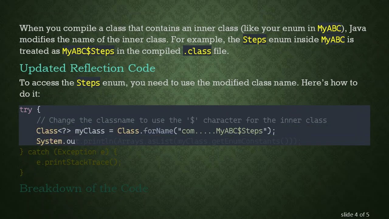 How to Access Enum Inside a Class from Another Project Using Reflection in Java