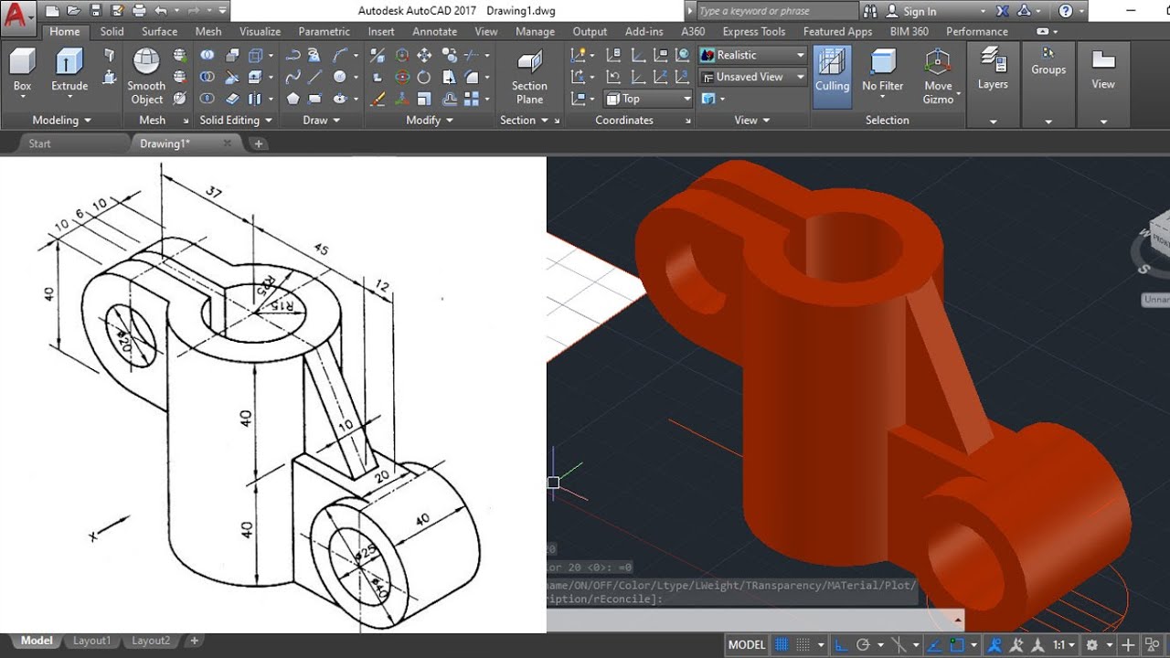 AutoCAD Basic 3D Modeling Mechanical Components Drawing Practice - QasimCAD