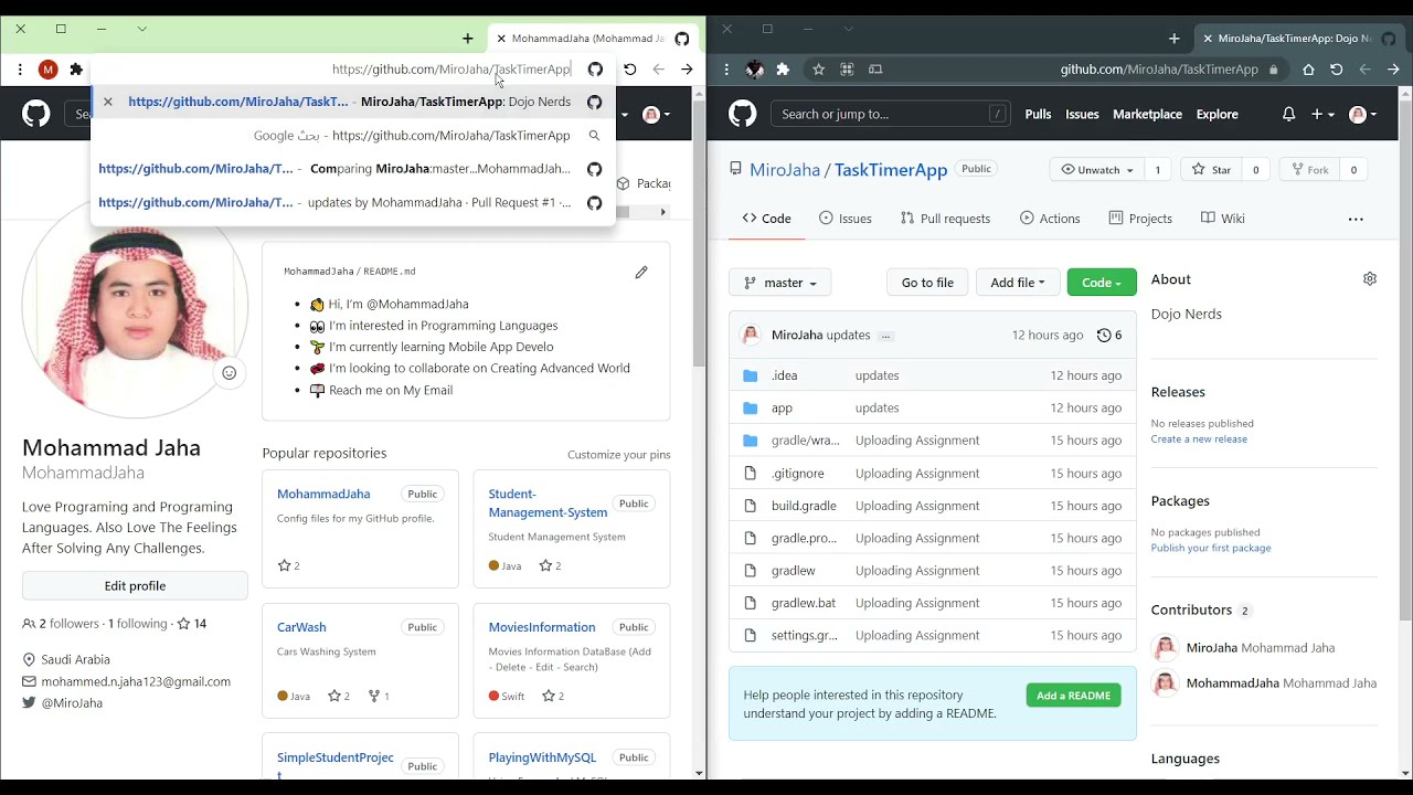 Simple tutorial of how to use Github and Android Studio for a project as team/group