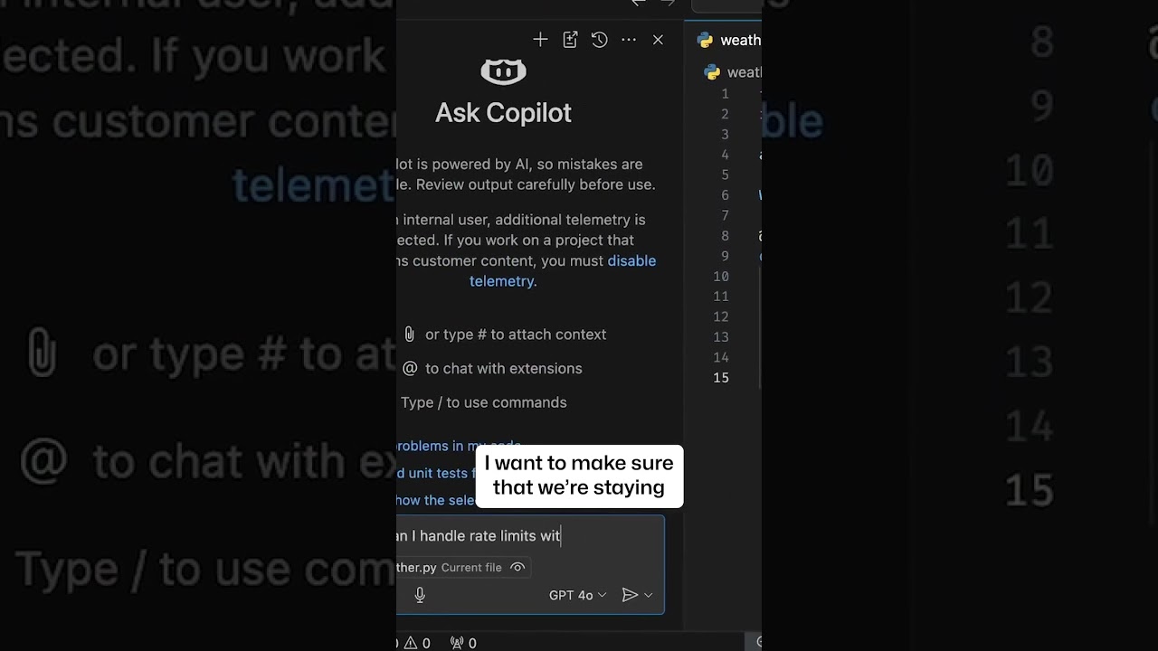 Managing API rate limits with GitHub Copilot Chat
