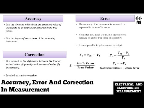 Accuracy, Error And Correction | Performance Characteristics Of Measurement System