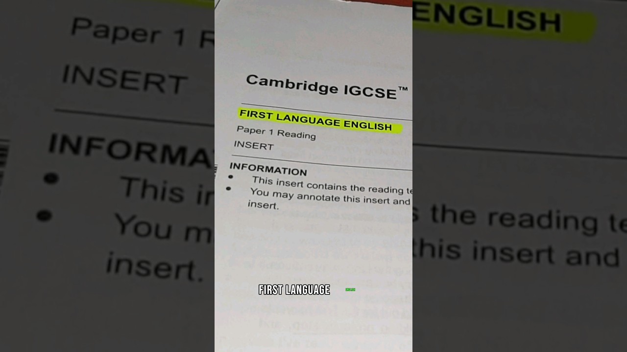 How I Got An A* In IGCSE First Language English