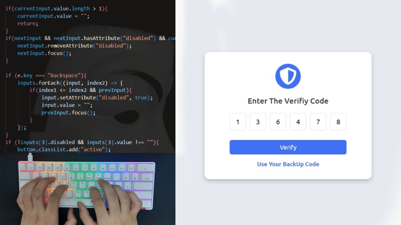 ASMR Programming - Coding OTP Verification Code Using HTML CSS , JavaScript - No Talking