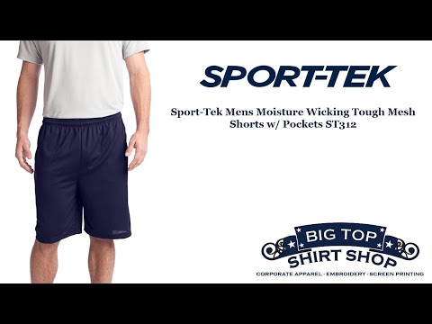 Sport-Tek Mens Moisture Wicking Tough Mesh Shorts w/ Pockets ST312