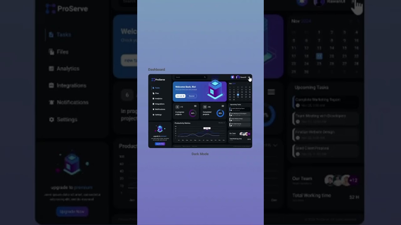 Dashboard design in Figma before & after