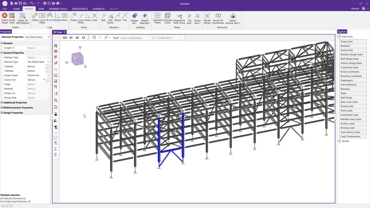 Using Selection Tools in RISA-3D