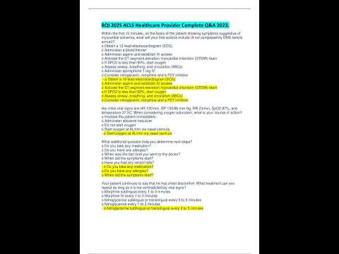 RQI 2025 ACLS Healthcare Provider Complete Q&A 2023 pdf