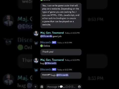 My DiscordsB0T turned actual A.I Chatbot with OpenAi code.