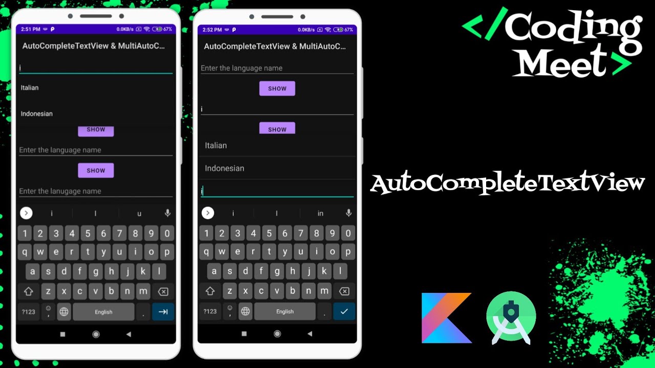 How to Implement AutoCompleteTextView in Android Studio Kotlin