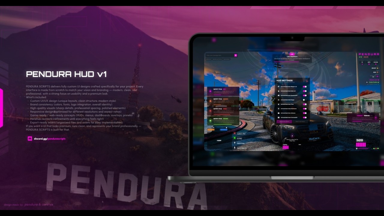 [ESX/QBCore] 2026 HUD System V1 (FiveM) | Pendura Scripts