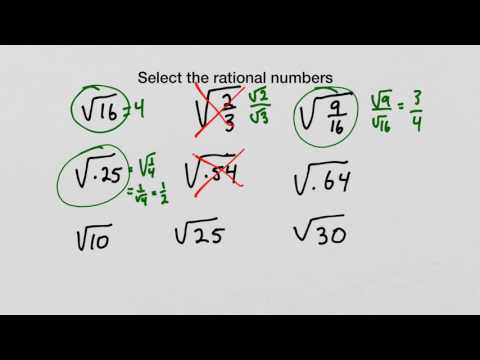 Identify rational numbers under square roots