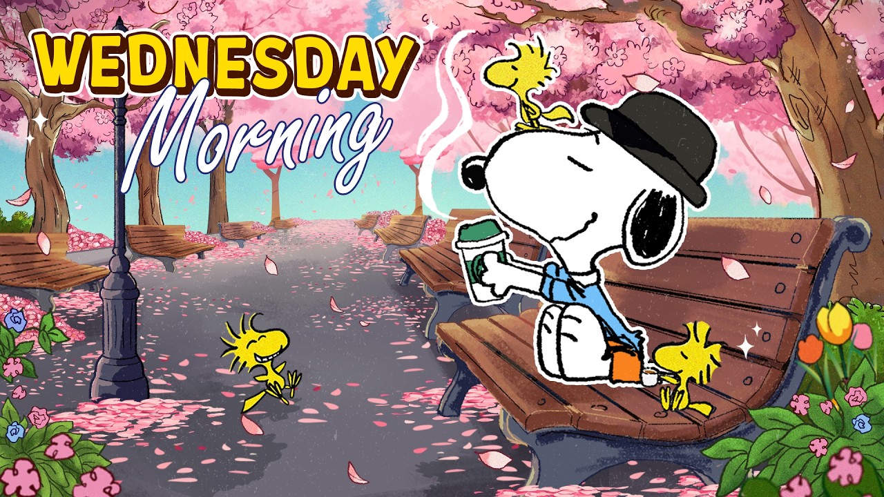 Wednesday Morning Coffee with Snoopy 🌸✨☕| Happy May Jazz Playlist