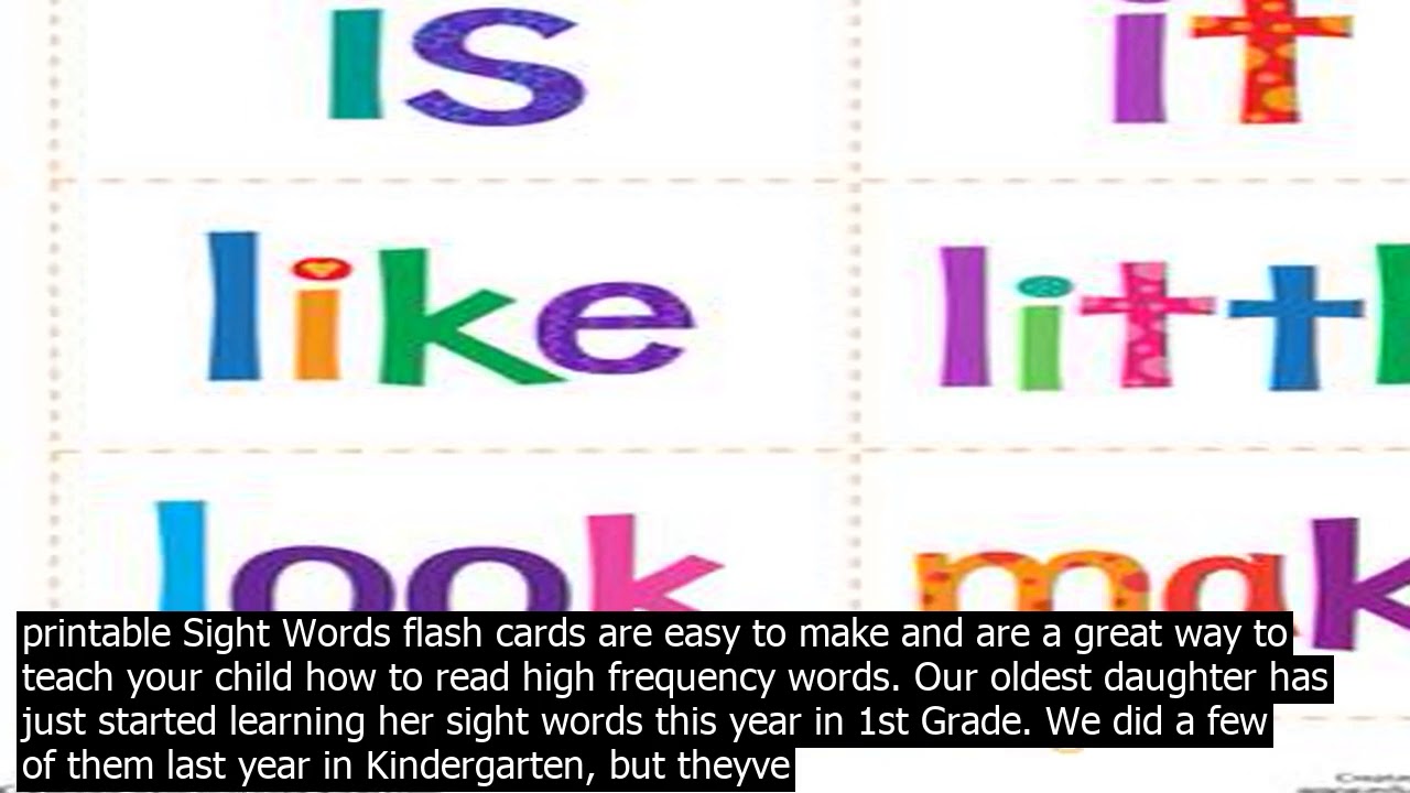Sight words kindergarten printable flashcards printable flashcards  sight words flashcards