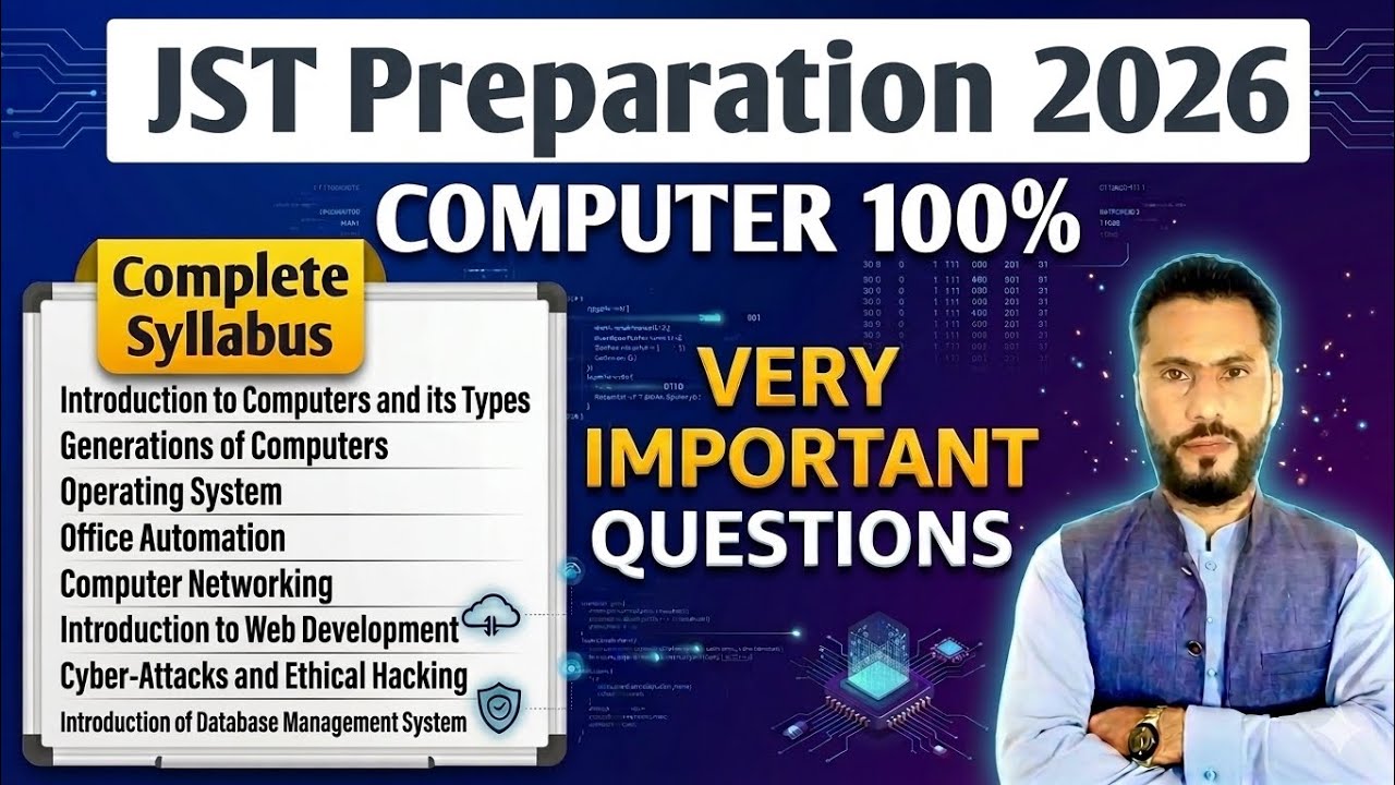 JST Computer MCQs 2026 | Complete Syllabus Preparation with Important Questions (STS Test Guide)