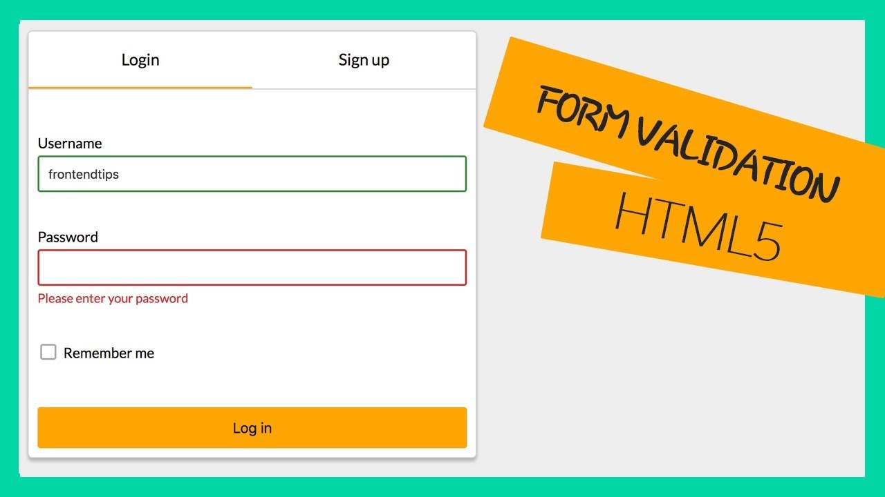 Frontend Form validation using html5 and constraint API