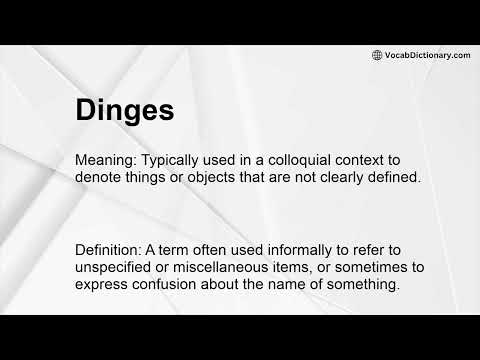 Dinges Meaning