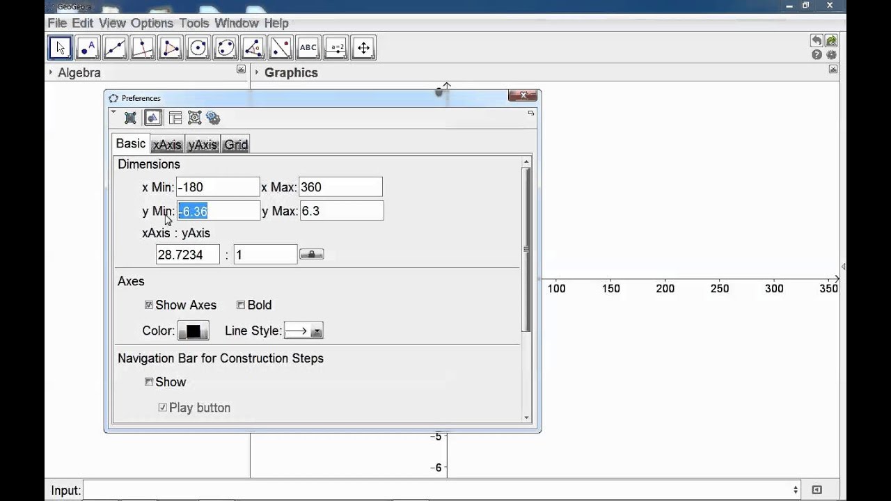 GeoGebra Tutorial: How to construct trig graphs in degrees