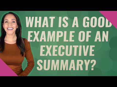 What is a good example of an executive summary?