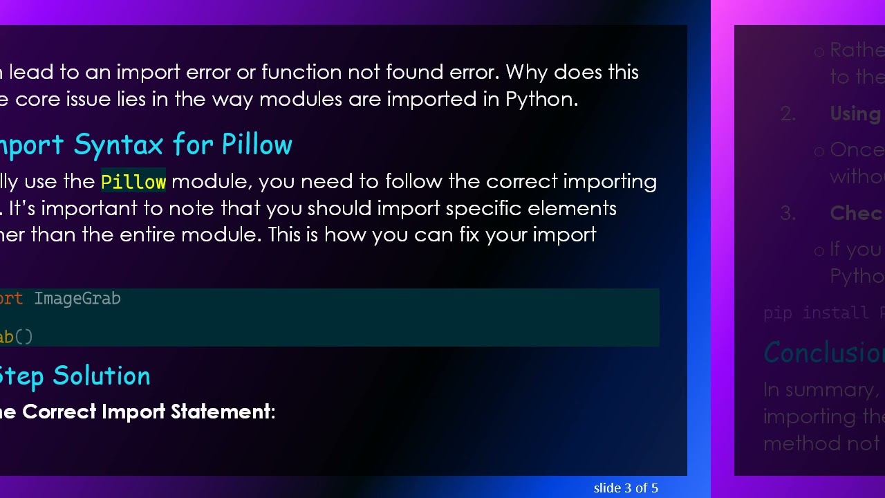 Troubleshooting the Pillow Module Import in Python