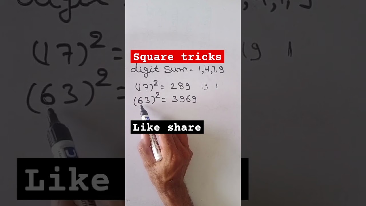 How To Find Square Root | Digit Sum Rule | Math Best Tricks #competitive #educational #ssc