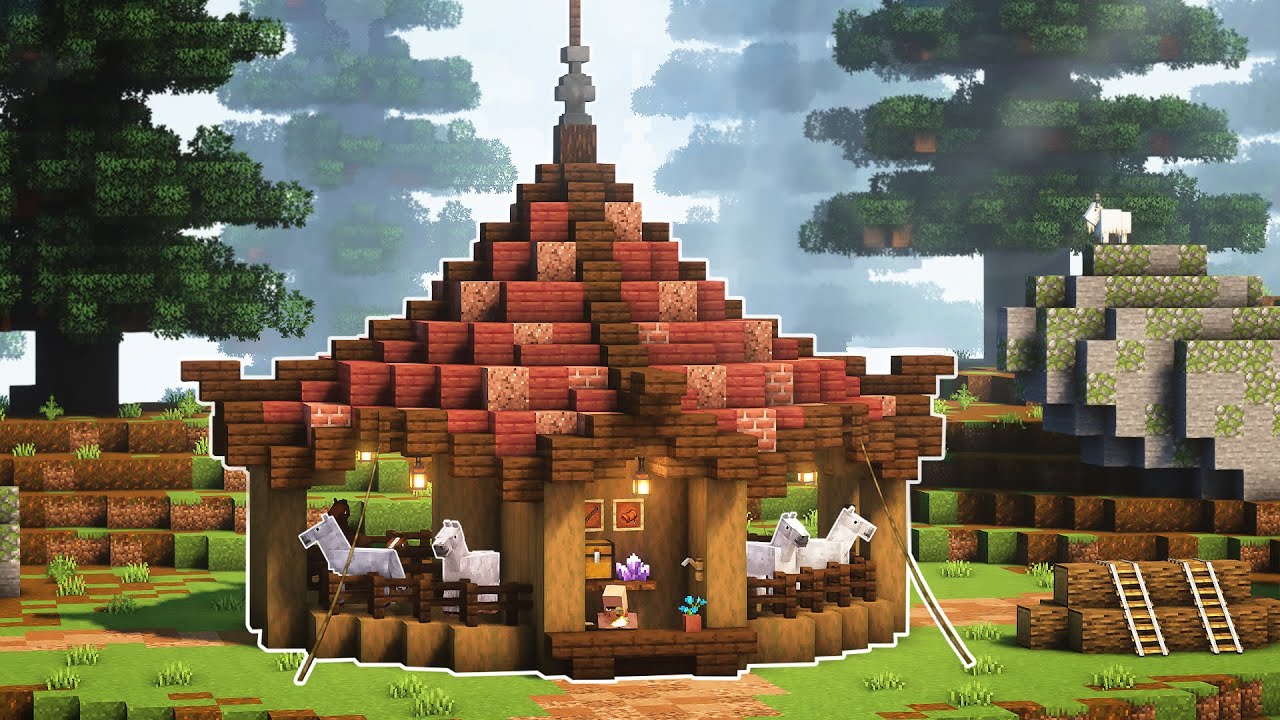 Minecraft: Horse Stable Tutorial - How to Build a Perfect Stable in ...
