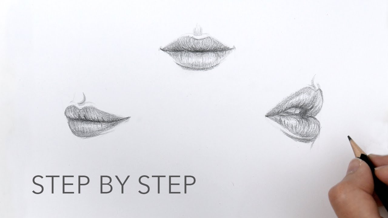 Practice Drawing Lips - step by step for beginners