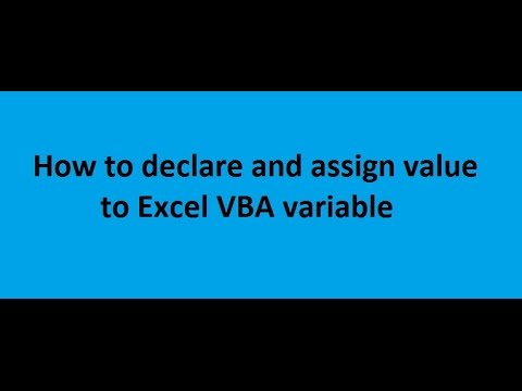 How to declare and assign value to Excel VBA variable