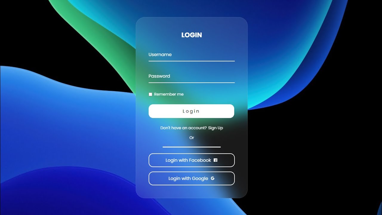 Modern Login Form with Glassmorphism Effect | HTML & CSS Tutorial