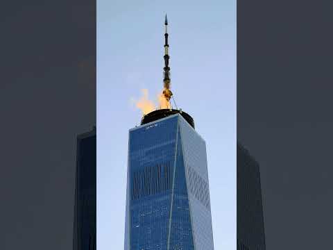 WTC on fire!?! the World Trade Center looked like it had flames coming from the top. so scary!