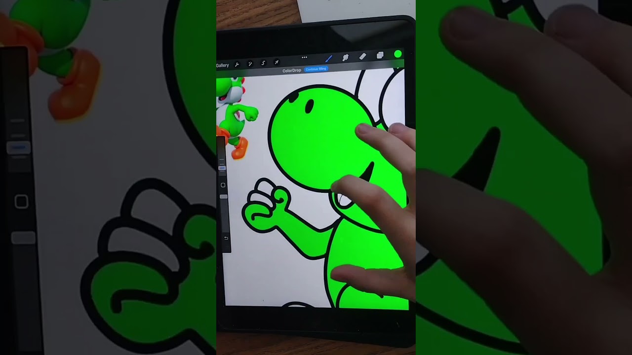 Yoshi - Super Mario Bros | Real Digital Art Progress | Tiffany Fisher Artist #shorts