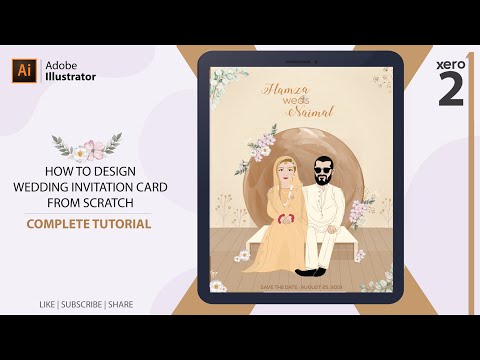 Wedding portrait illustration in illustrator complete tutorial | Wedding Invitation | Vector Art