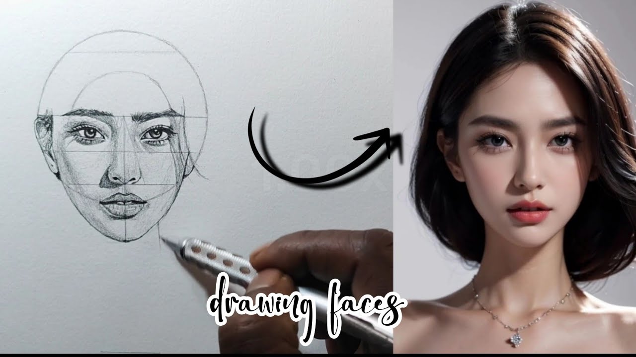 Step by Step Guide on Drawing a Beautiful Lady Using the Loomis Method