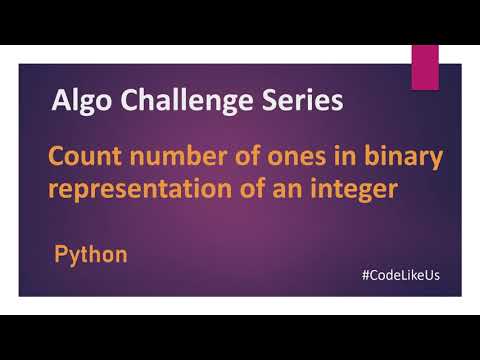 Algo Challenges | Count Ones in Binary representation of an Integer | Python